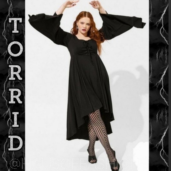 torrid | Dresses | Torrid Deep Black Hi Lo Witch Dress Nwt | Poshmark